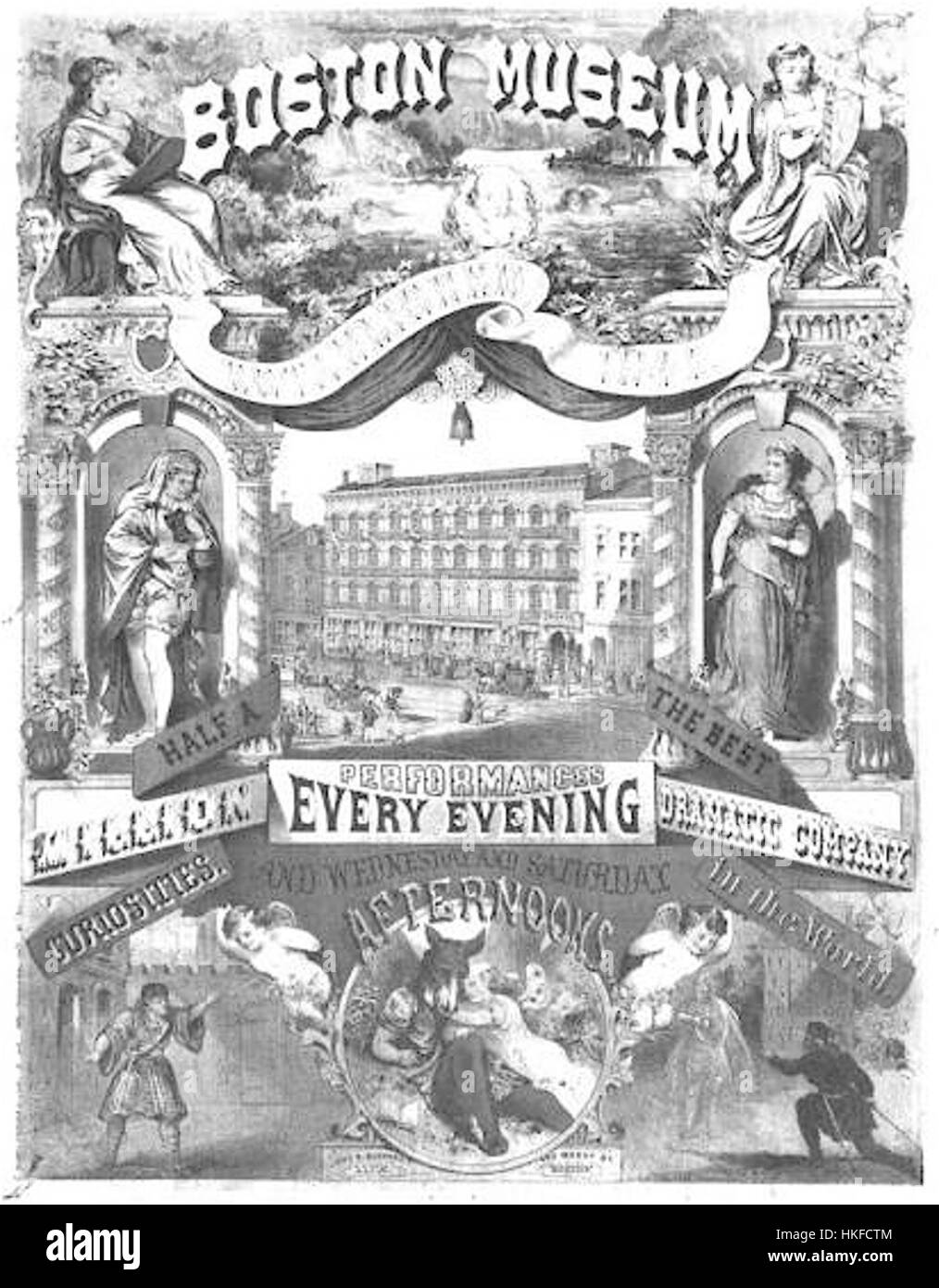This 19th-century poster promotes the Boston Museum and its exhibitions ...