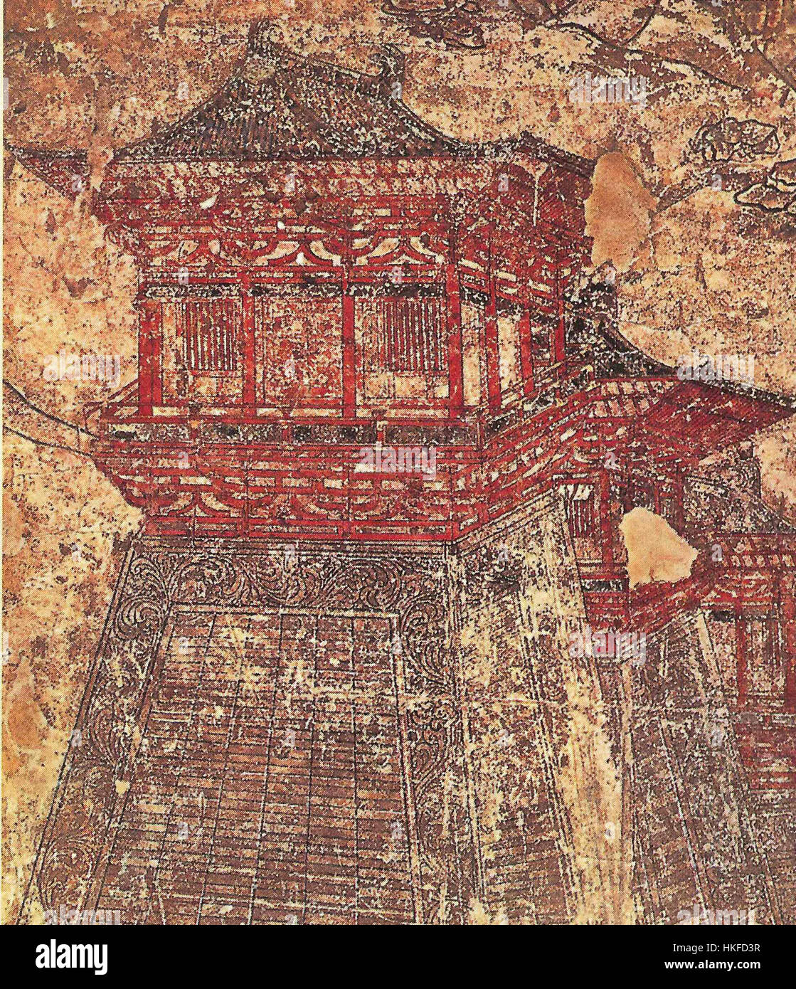 The artwork depicting Prince Yide's tomb and towers provides a ...