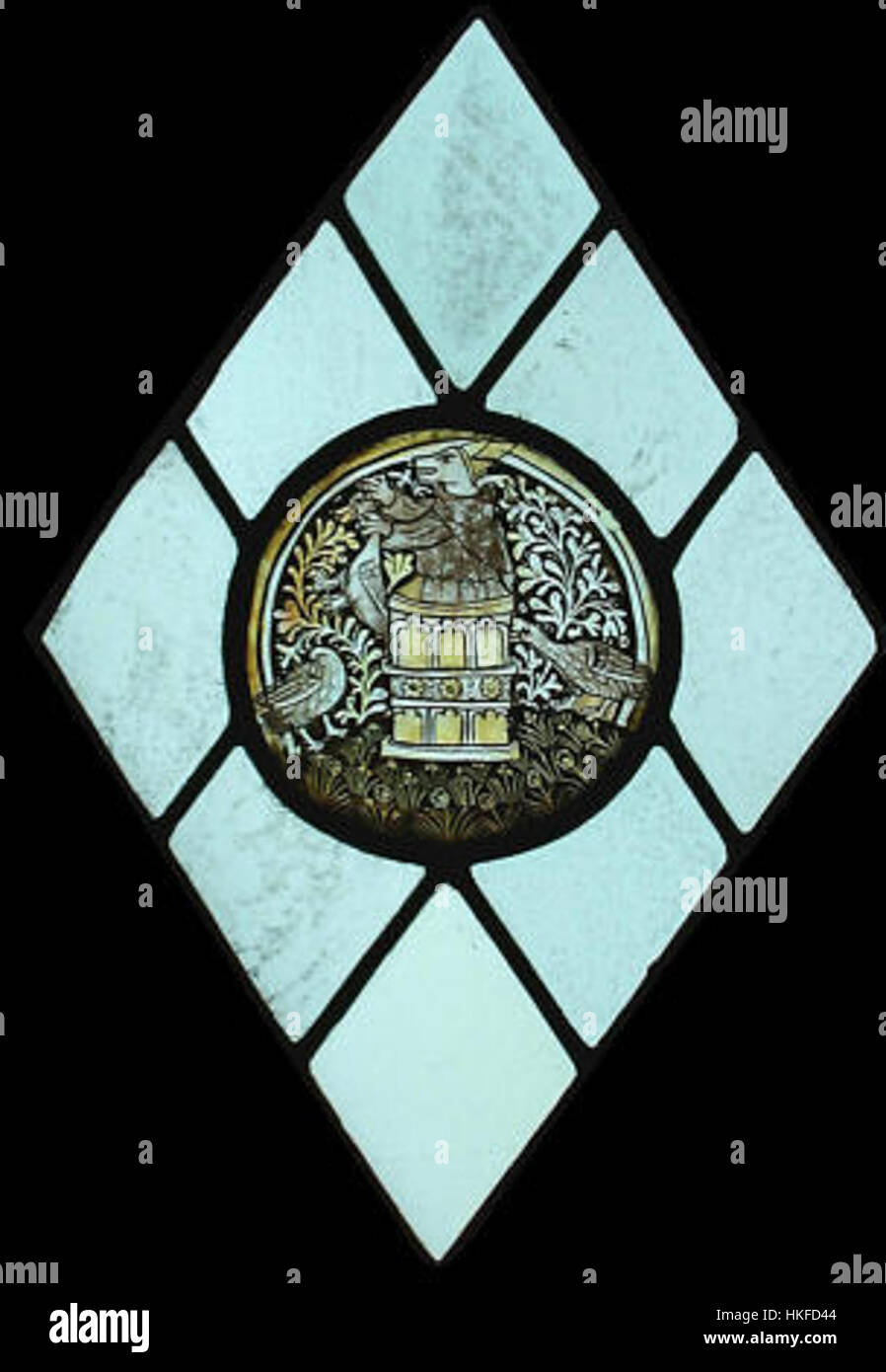 This early 15th-century stained glass window depicts the biblical scene ...
