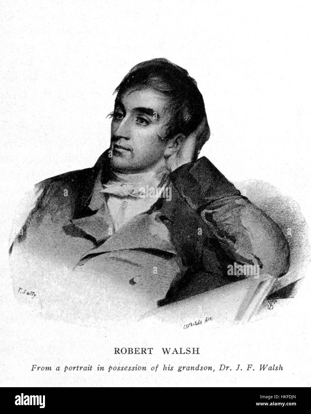 This 19th-century portrait of Robert Walsh, created by artist T. Sully ...