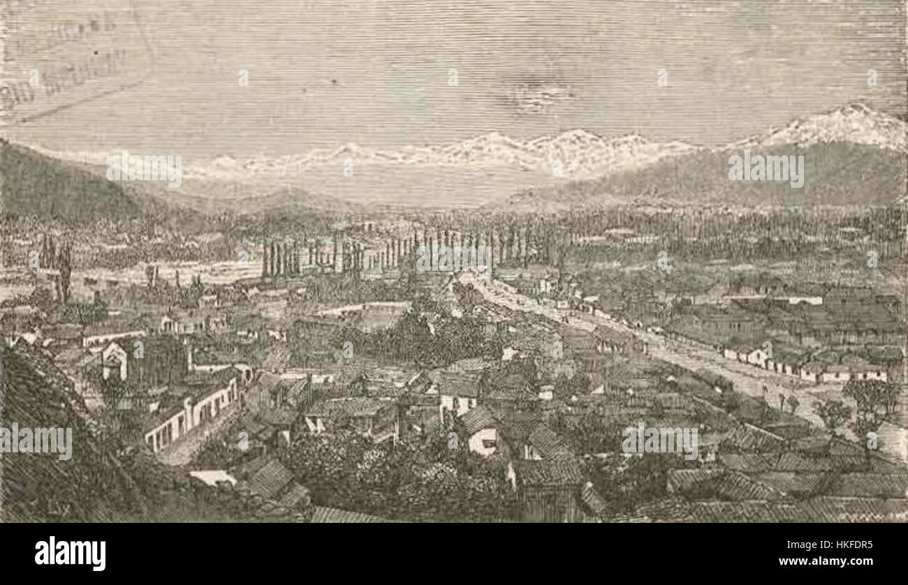 The painting of Santiago, Chile, from 1872 reflects the historical ...