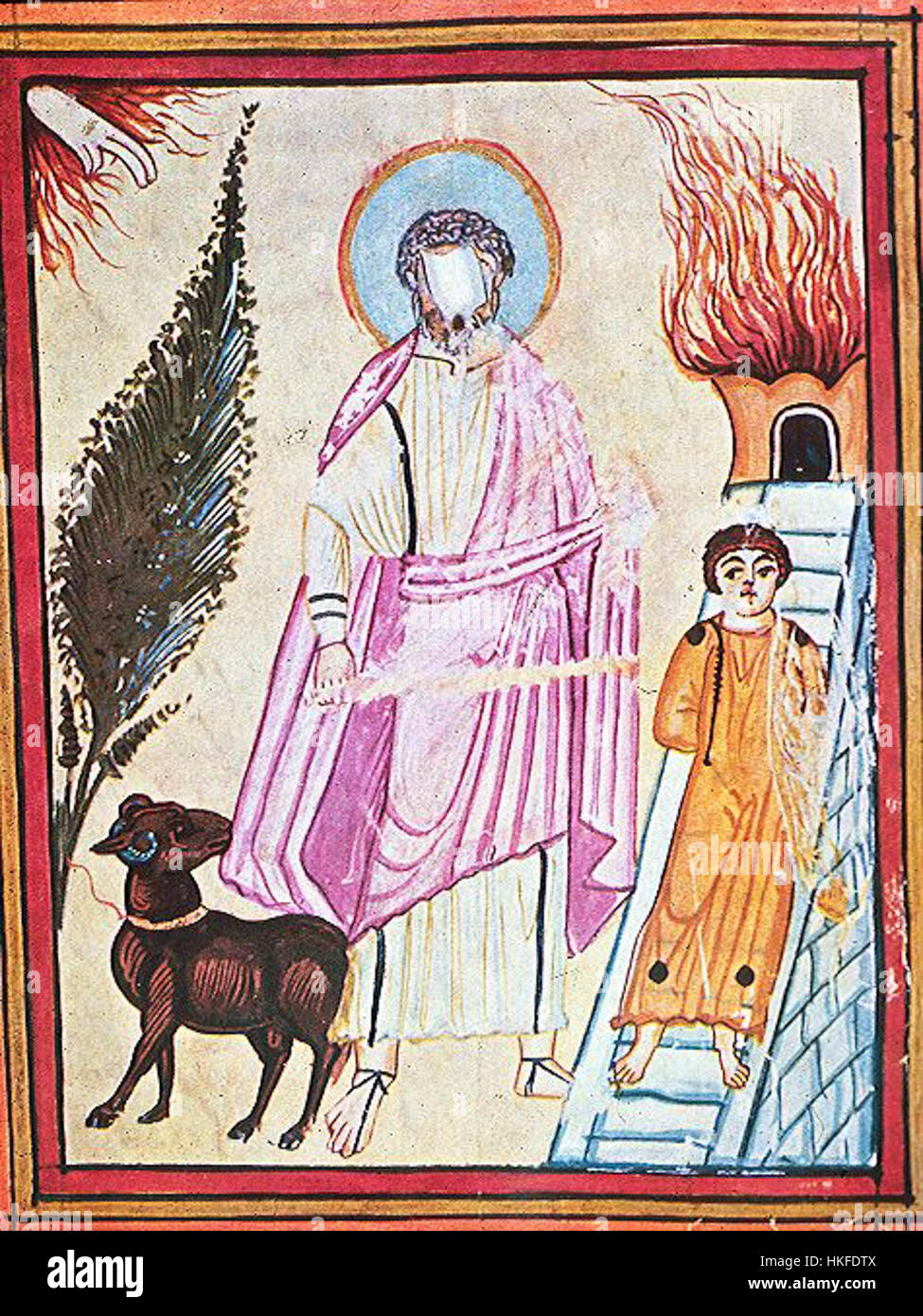 This painting depicts the biblical story of the Sacrifice of Abraham ...