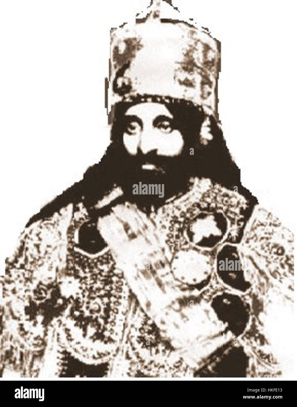 The sepia-toned portrait of Haile Selassie captures the dignified ...