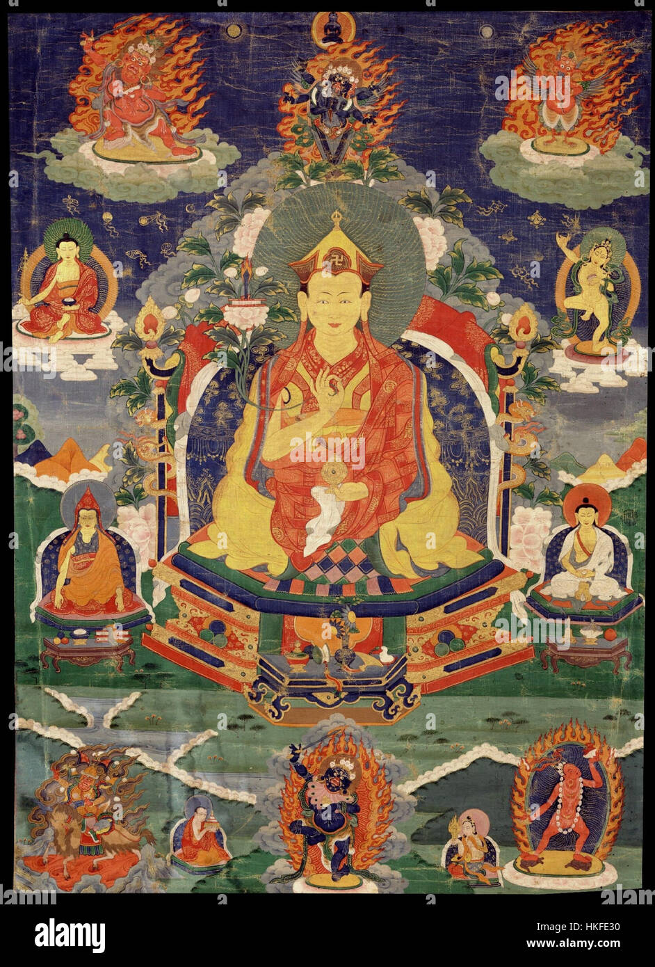 The painting of Sanggye Lingpa, a 19th-century Tibetan spiritual leader ...