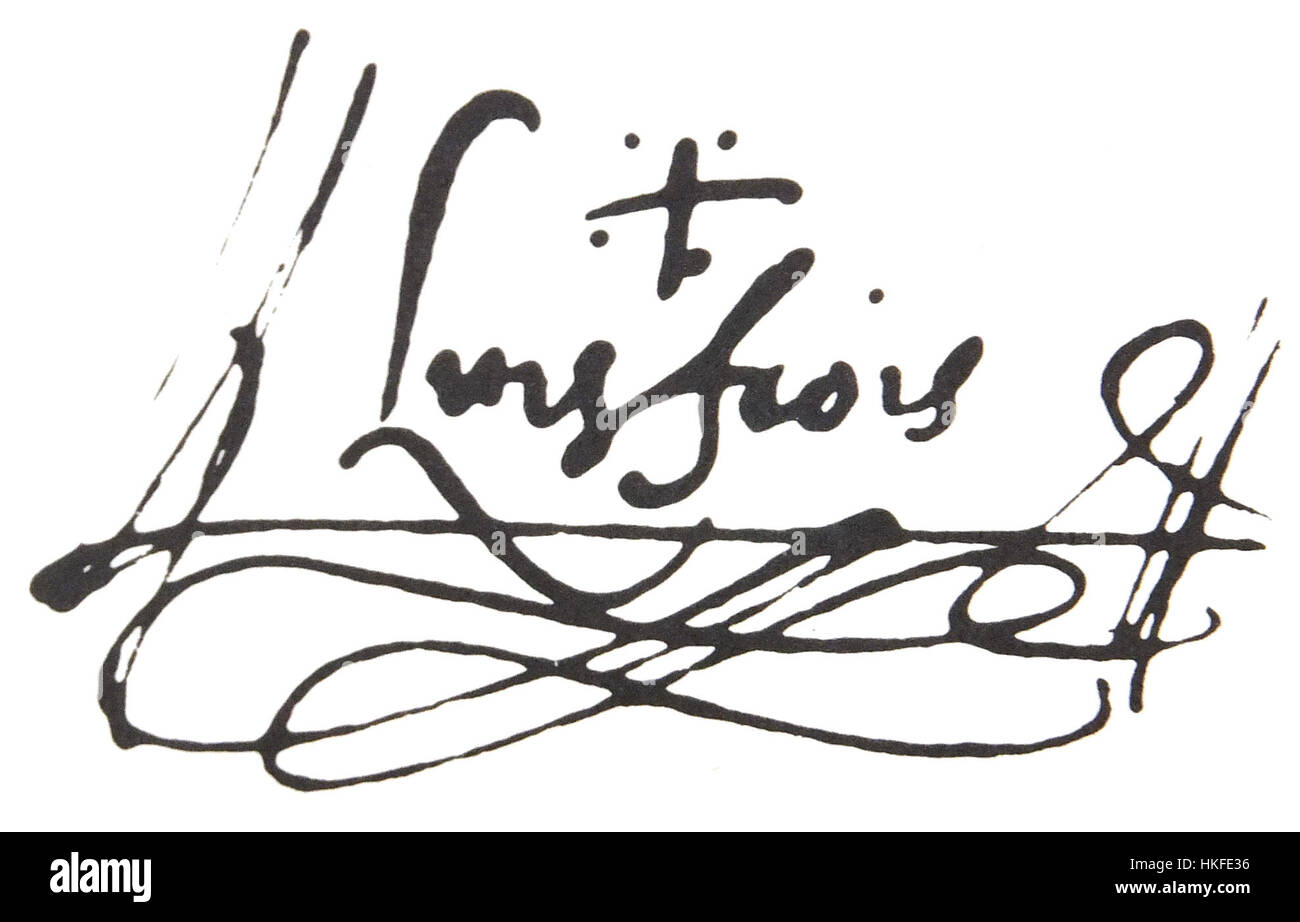 The signature of Luis Frois, a notable 16th-century Portuguese ...