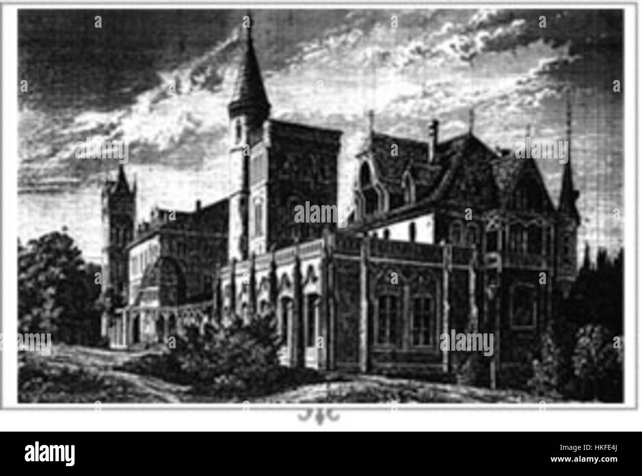This artwork represents a detailed scene from Sokołowsko, a small town ...