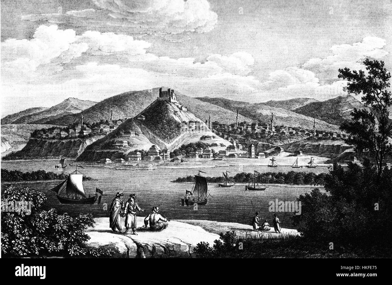 The panoramic view of Svishtov from 1824 captures the Bulgarian city ...