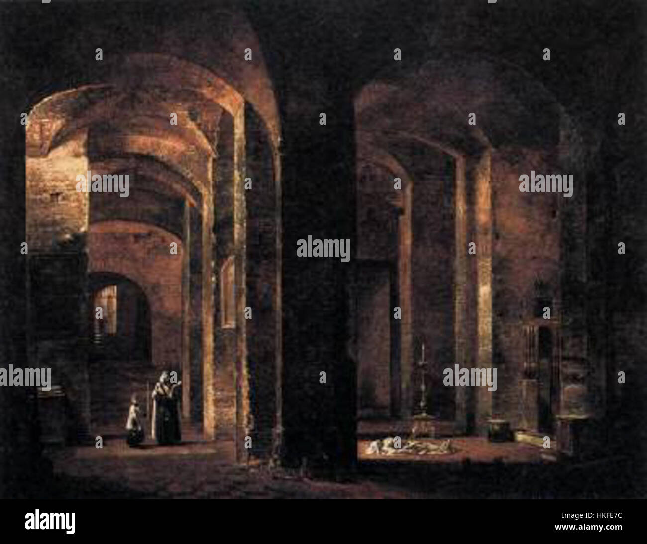 This artwork depicting the crypt of San Martino ai Monti captures the ...