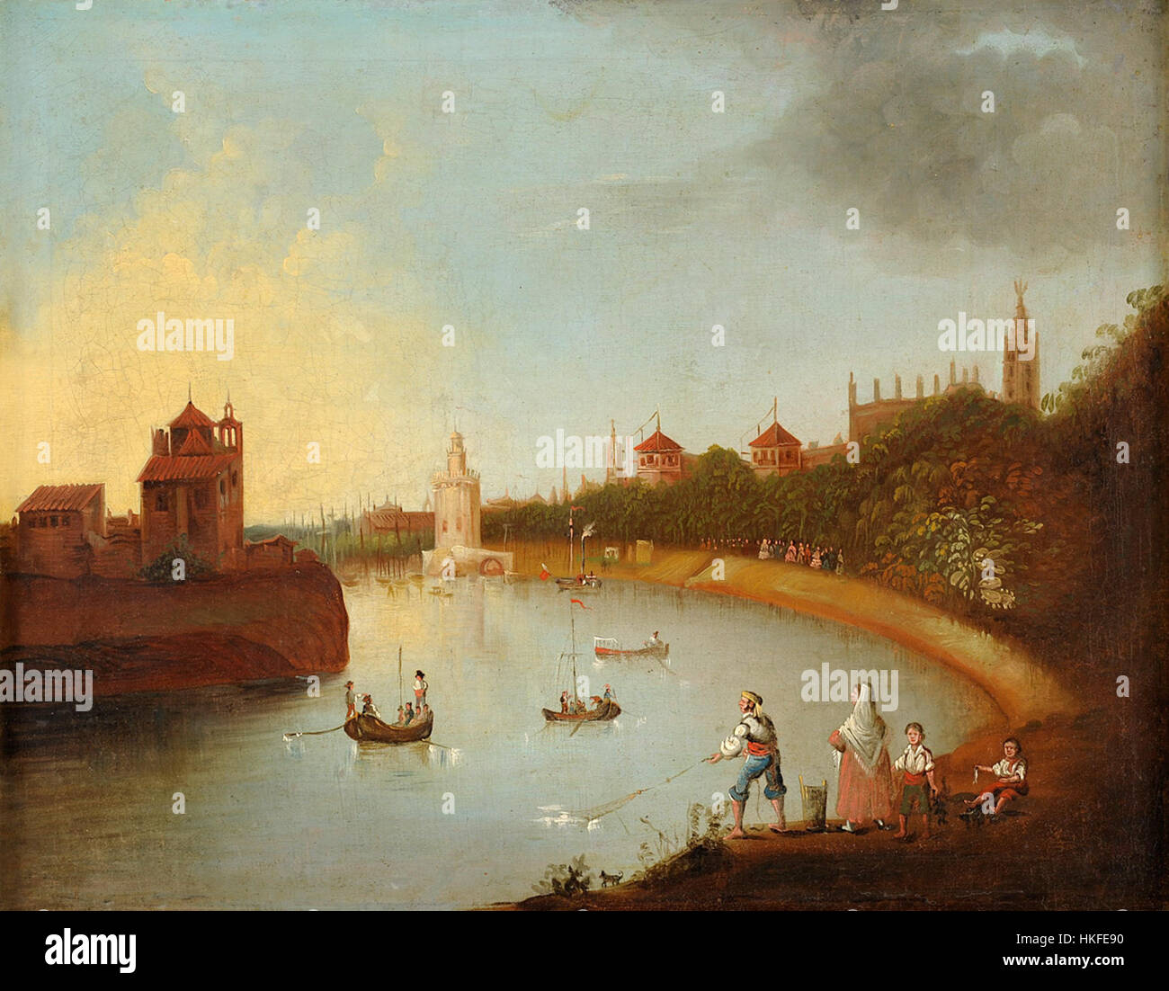 'Sevilla 18c' is an 18th-century painting representing the city of ...