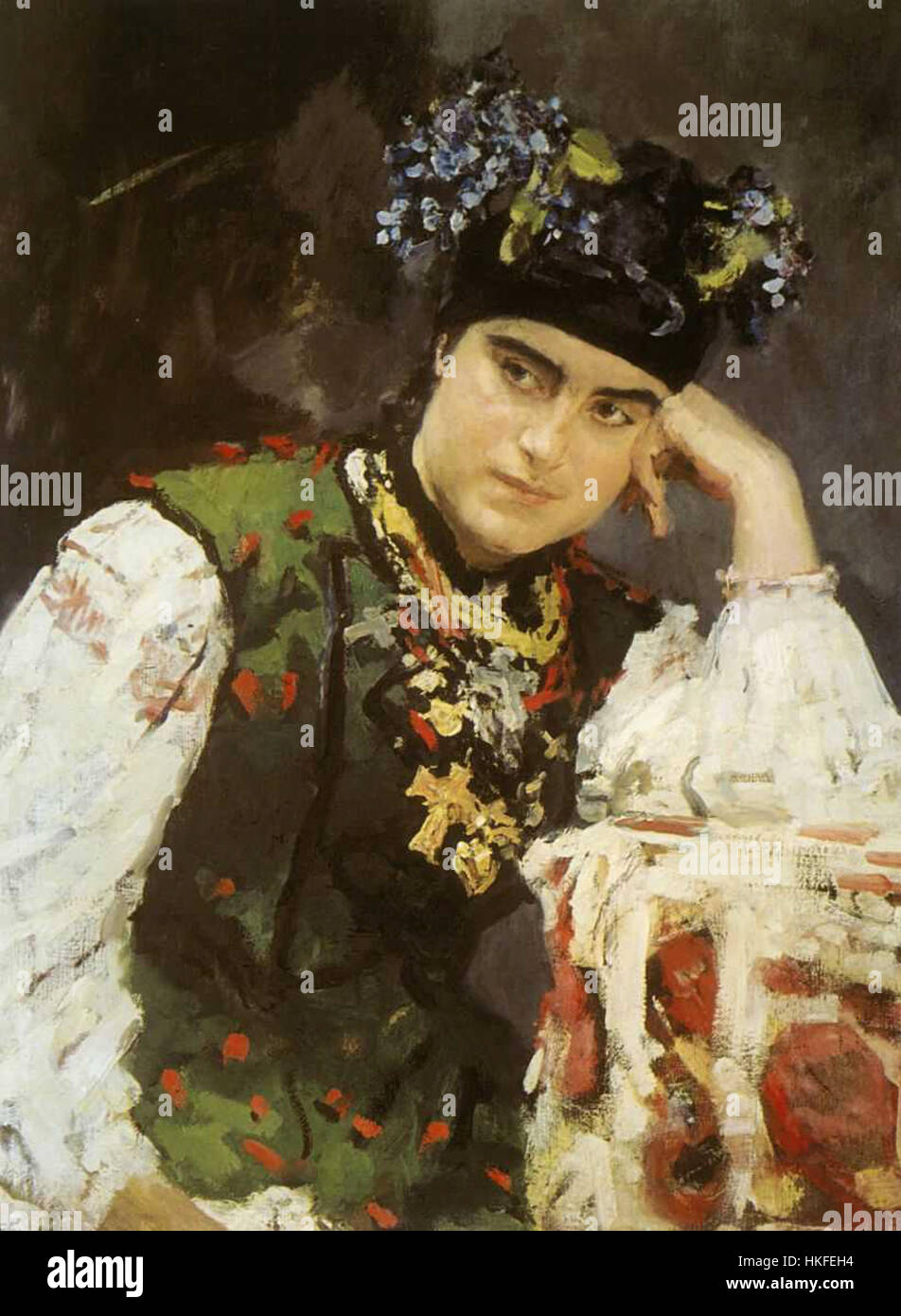 Sofia Dragomirova by V.Serov (1889, Tatarstan museum Stock Photo - Alamy