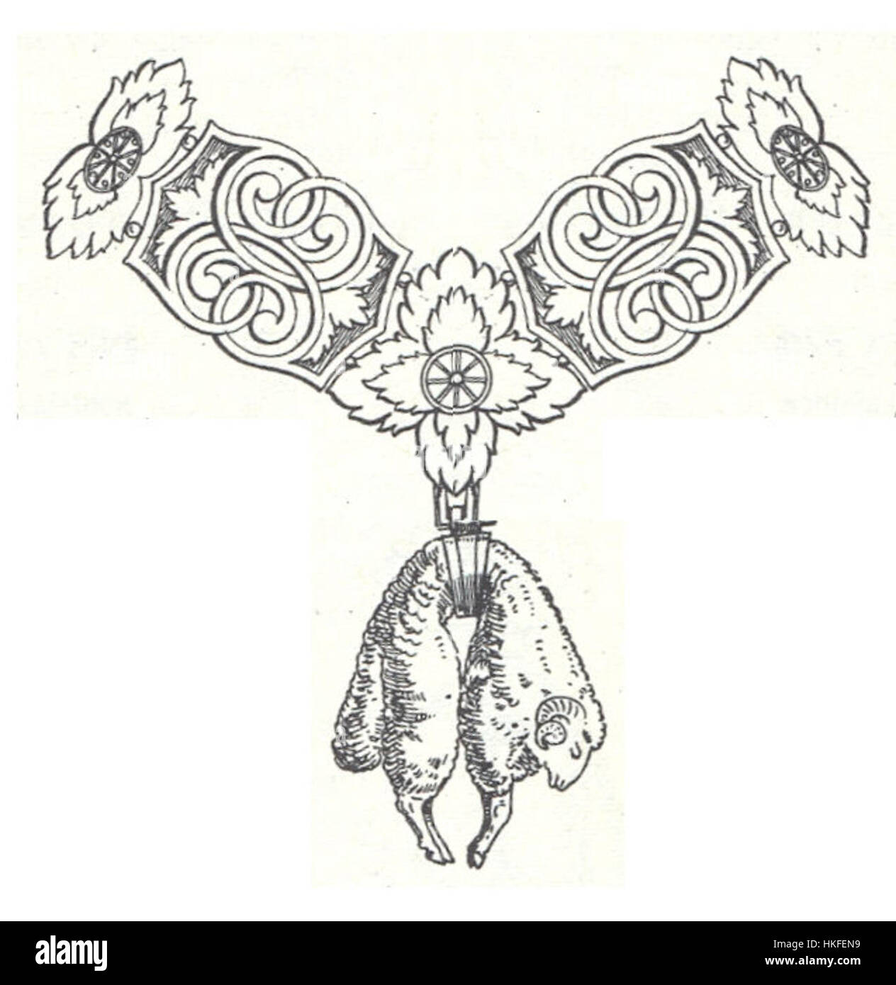 A historical depiction of the Spaans Gulden Vlies, a symbol of the ...