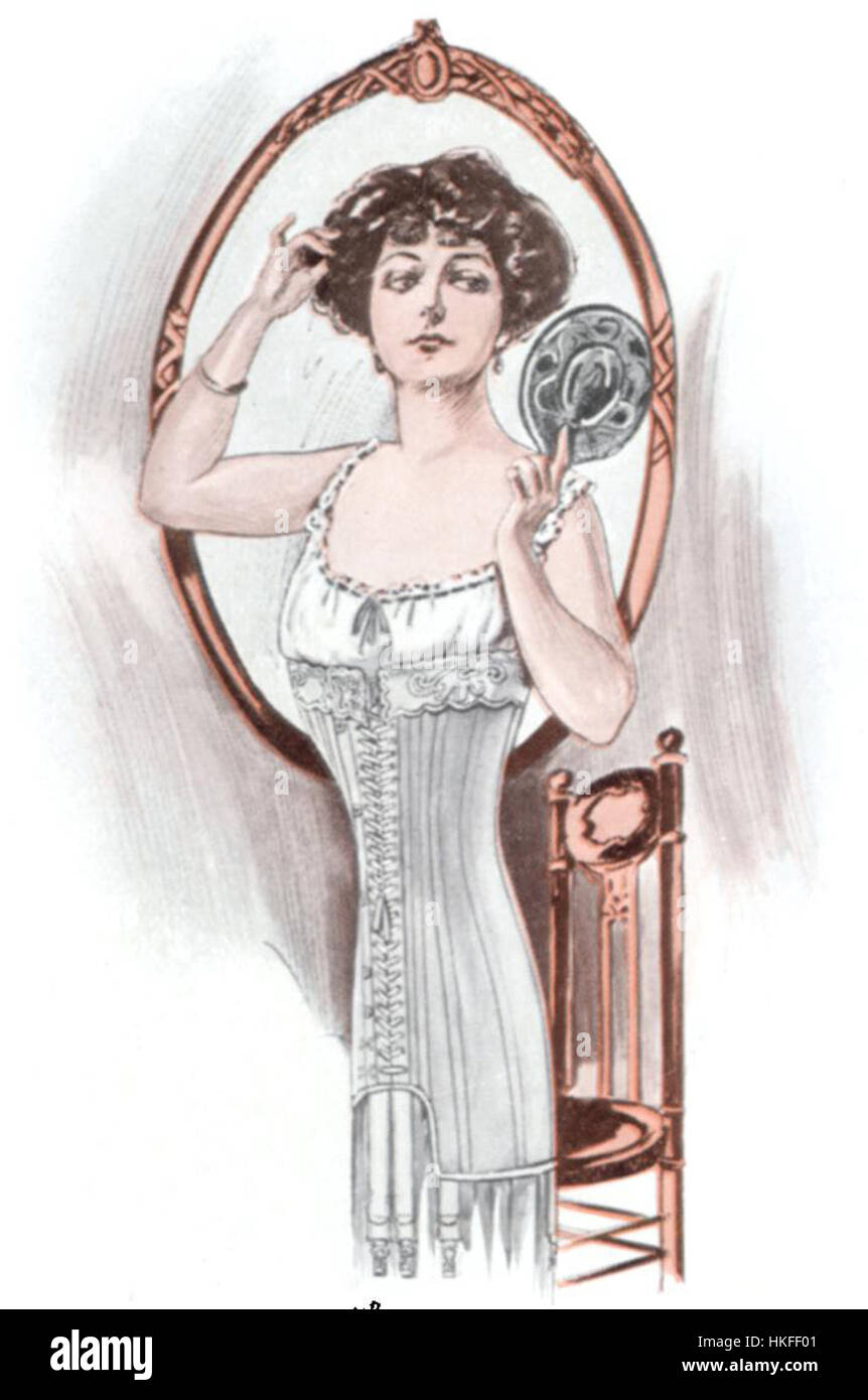 This 1913 advertisement for Spirella Corsets features a fashion ...