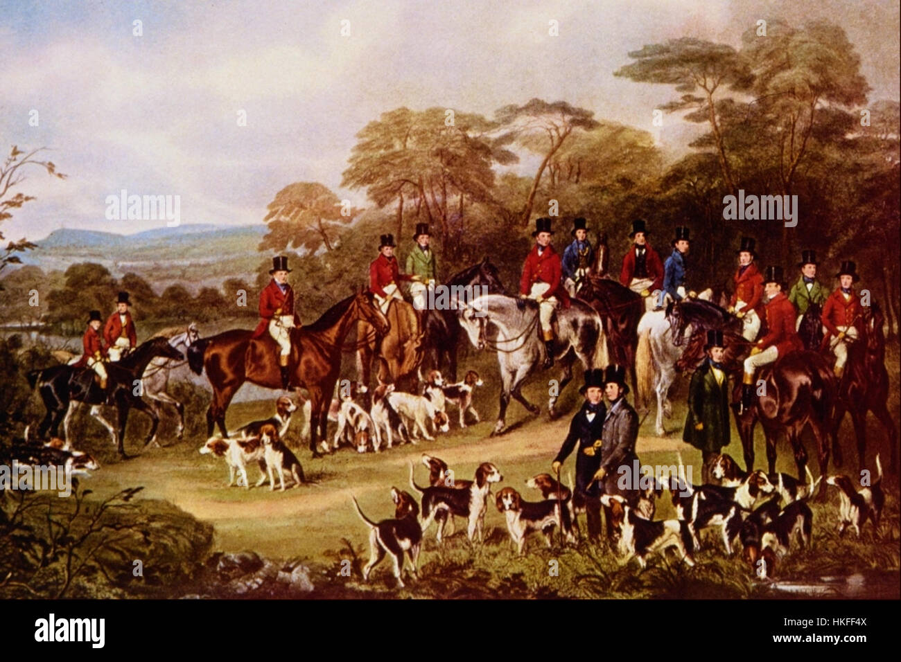 The Bury Hunt is an artwork showcasing a traditional fox hunting scene ...