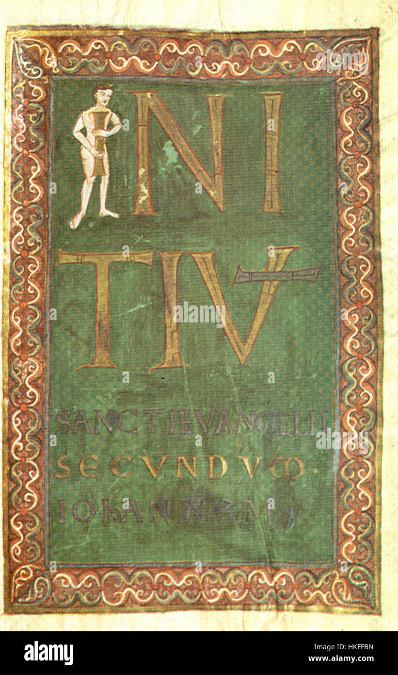 The 'Theophanu Evangeliar Initialblatt' is an illuminated manuscript ...