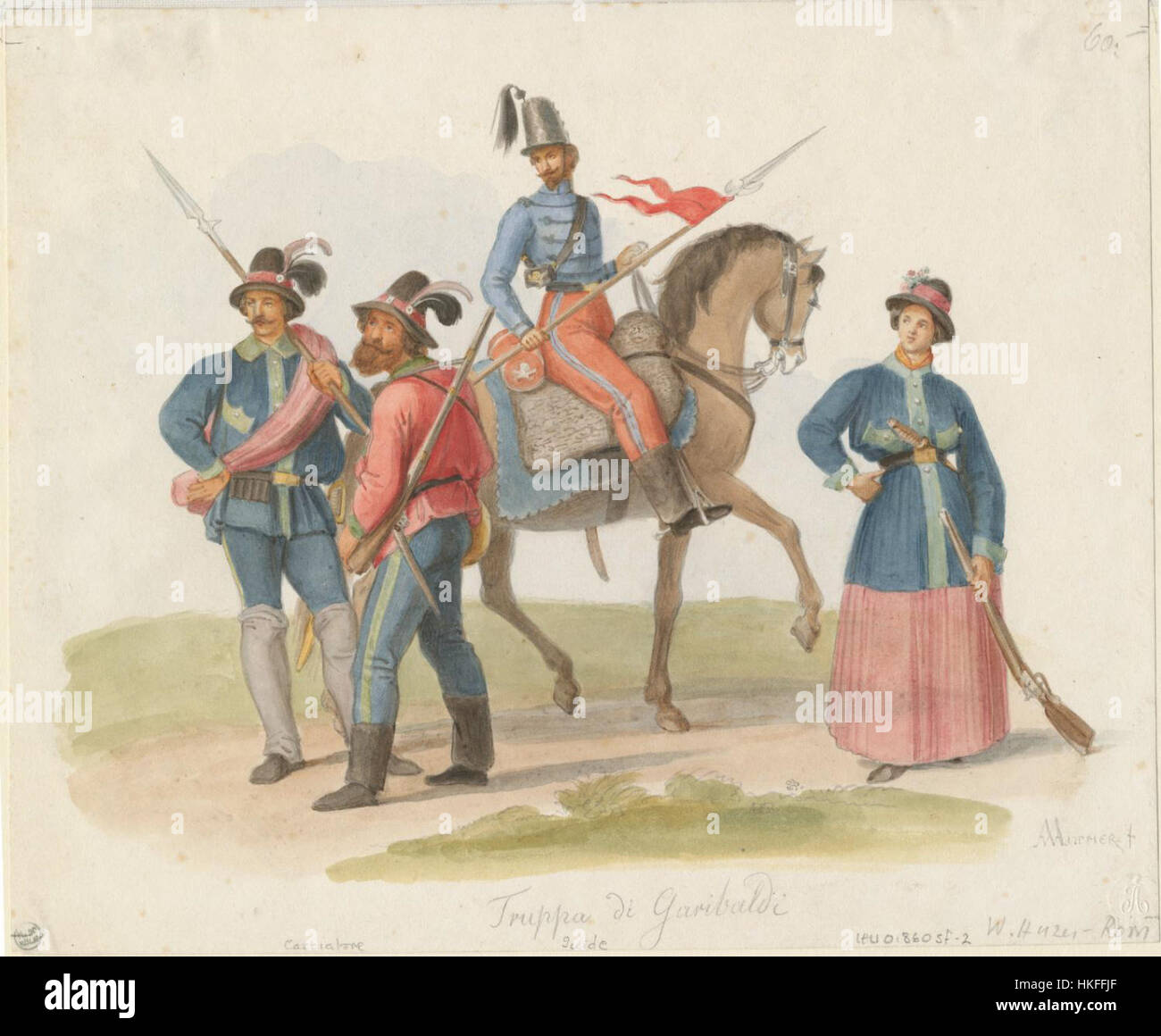 This artwork depicts a scene from the *Truppa di Garibaldi*, the famous ...