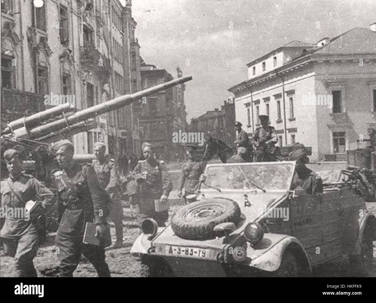 The artwork 'Vilnus 1944 Trofey' depicts a moment from the 1944 Soviet ...