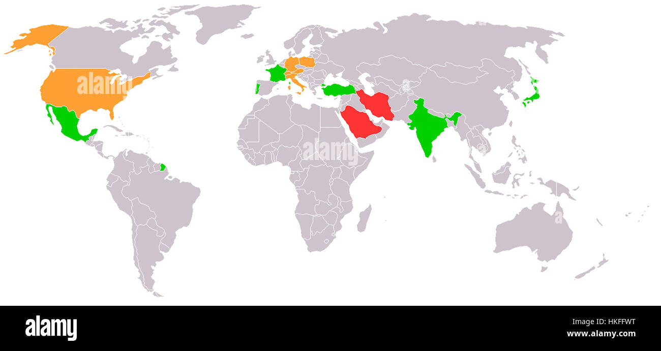 'Weltkarte des Laizismus' is a map illustrating the global influence of ...
