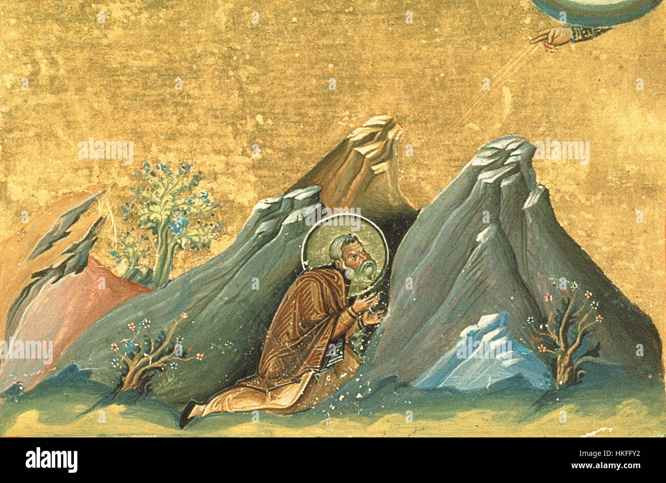 This manuscript illustration from the Menologion of Basil II portrays ...