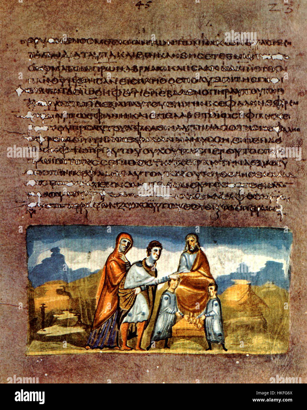 The Vienna Genesis Pictorial manuscript, particularly the image of ...