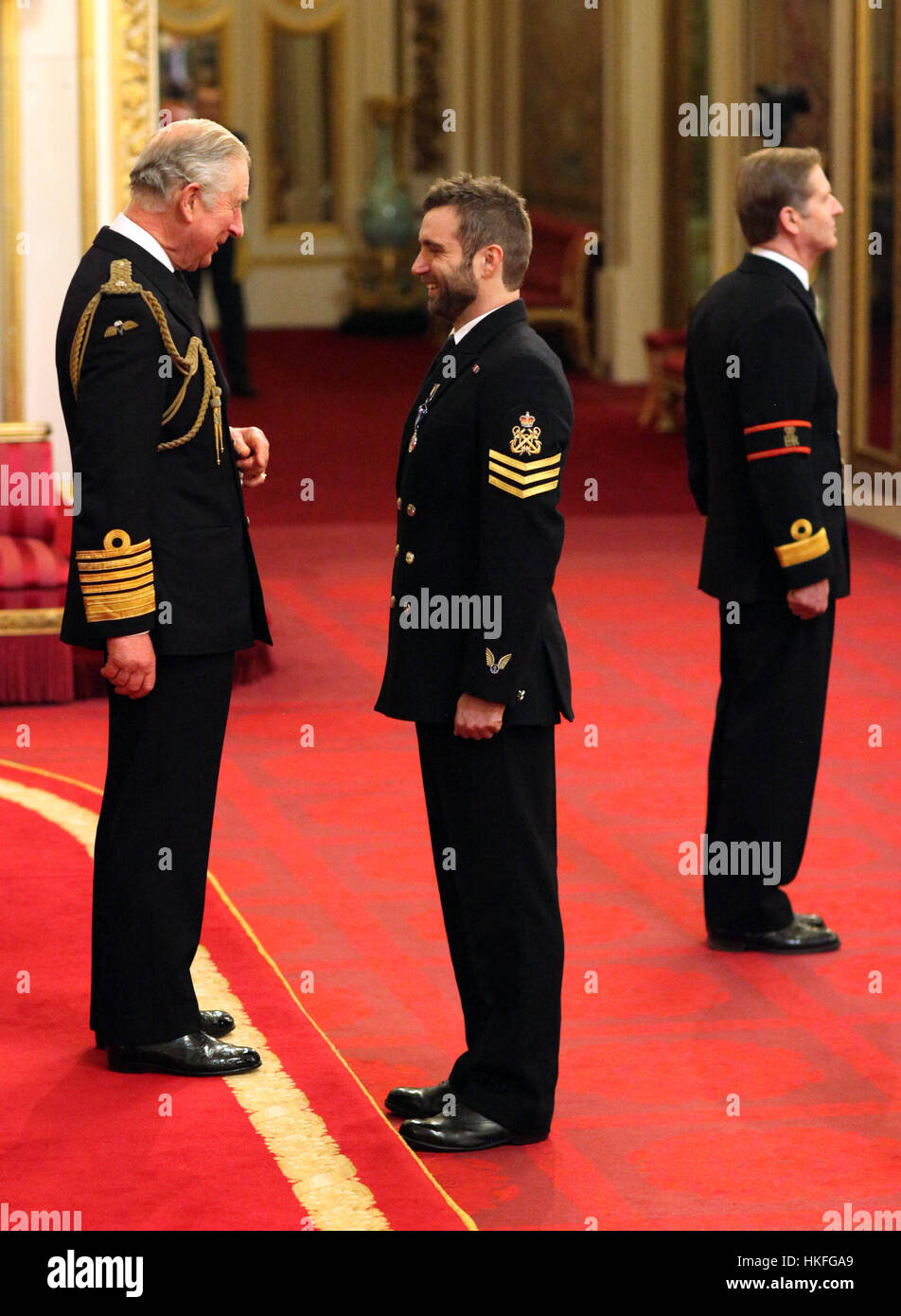 Petty Officer Alan Speed, Royal Navy is decorated with the Queen's ...