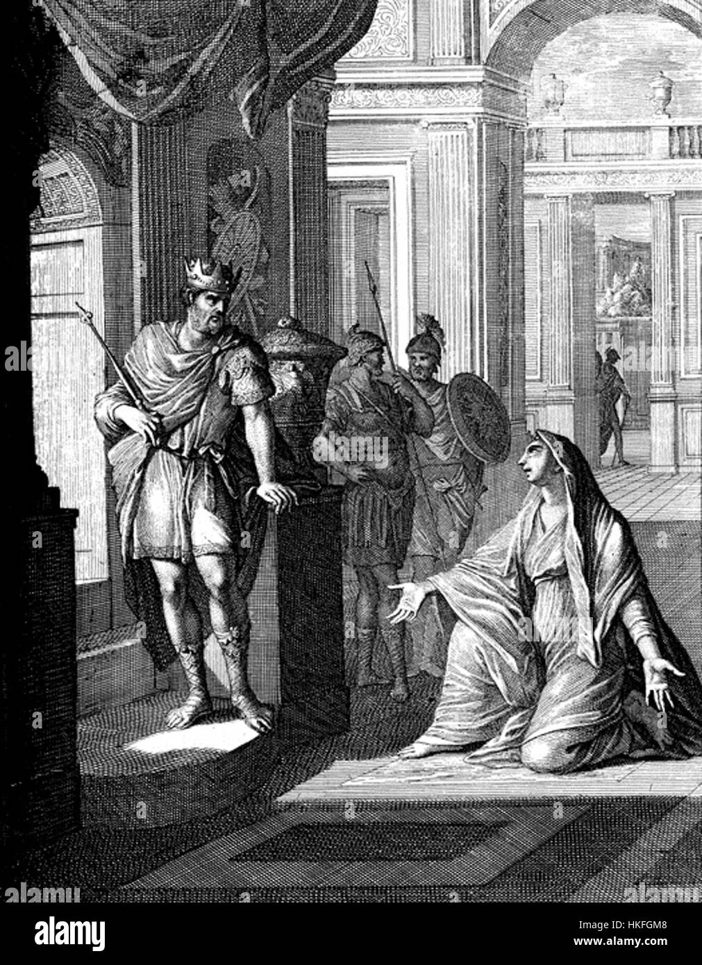 'Wise Woman of Tekoa' is a 19th-century oil painting depicting a female ...