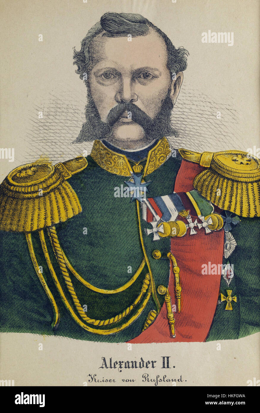 This mid-19th century portrait depicts Tsar Alexander II, known as the ...