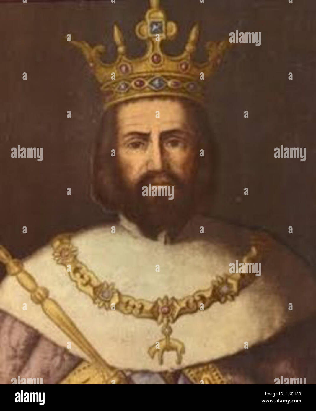 This artwork features a portrayal of King Manuel I of Portugal, who ...