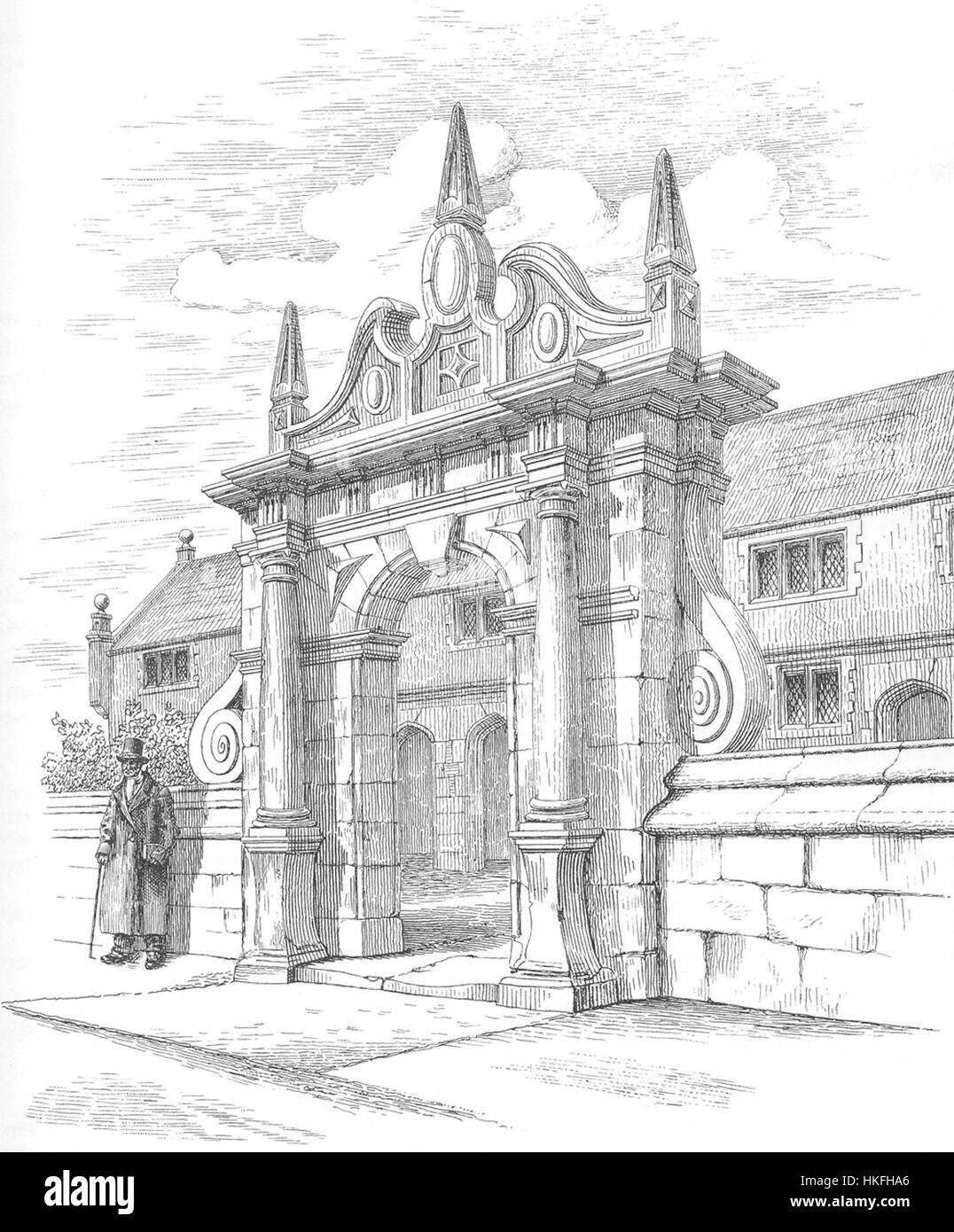 This engraving depicts the architectural details of Wright’s archway, a ...