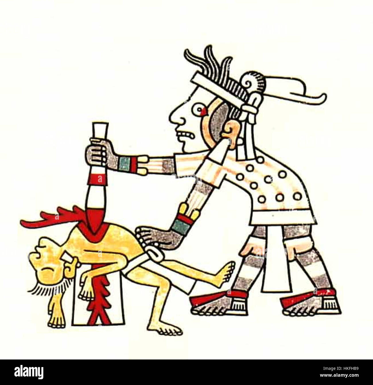 The 'Human sacrifice' illustration from the Codex Laud (folio 8 ...