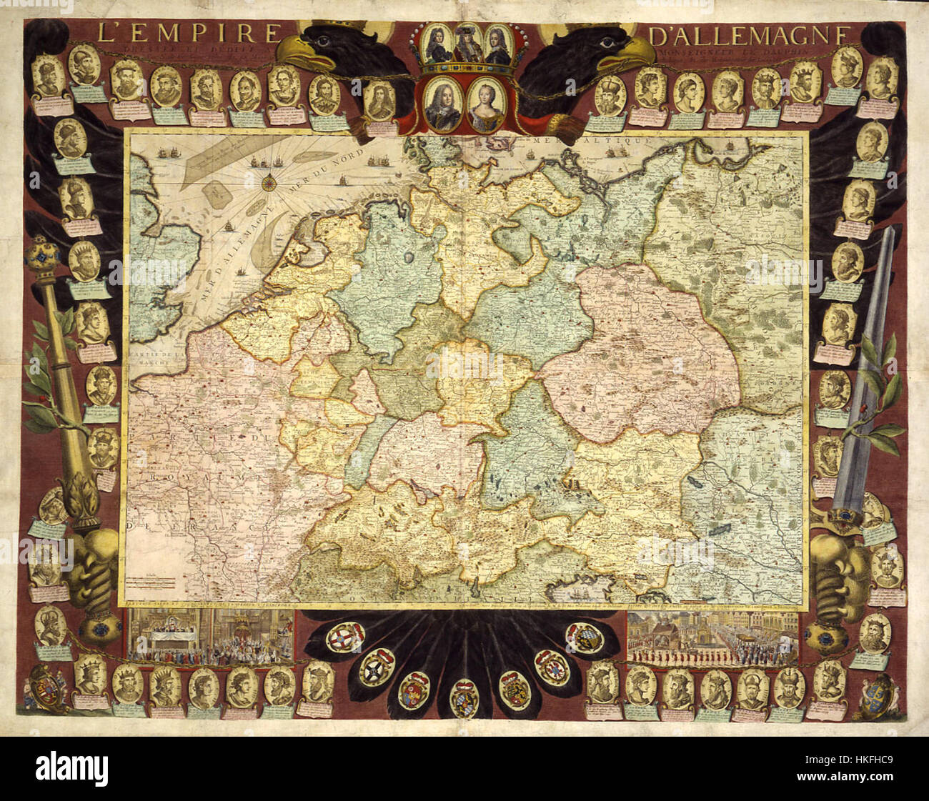 The 'Reichskarte' of 1705 is a historic map depicting the Holy Roman ...