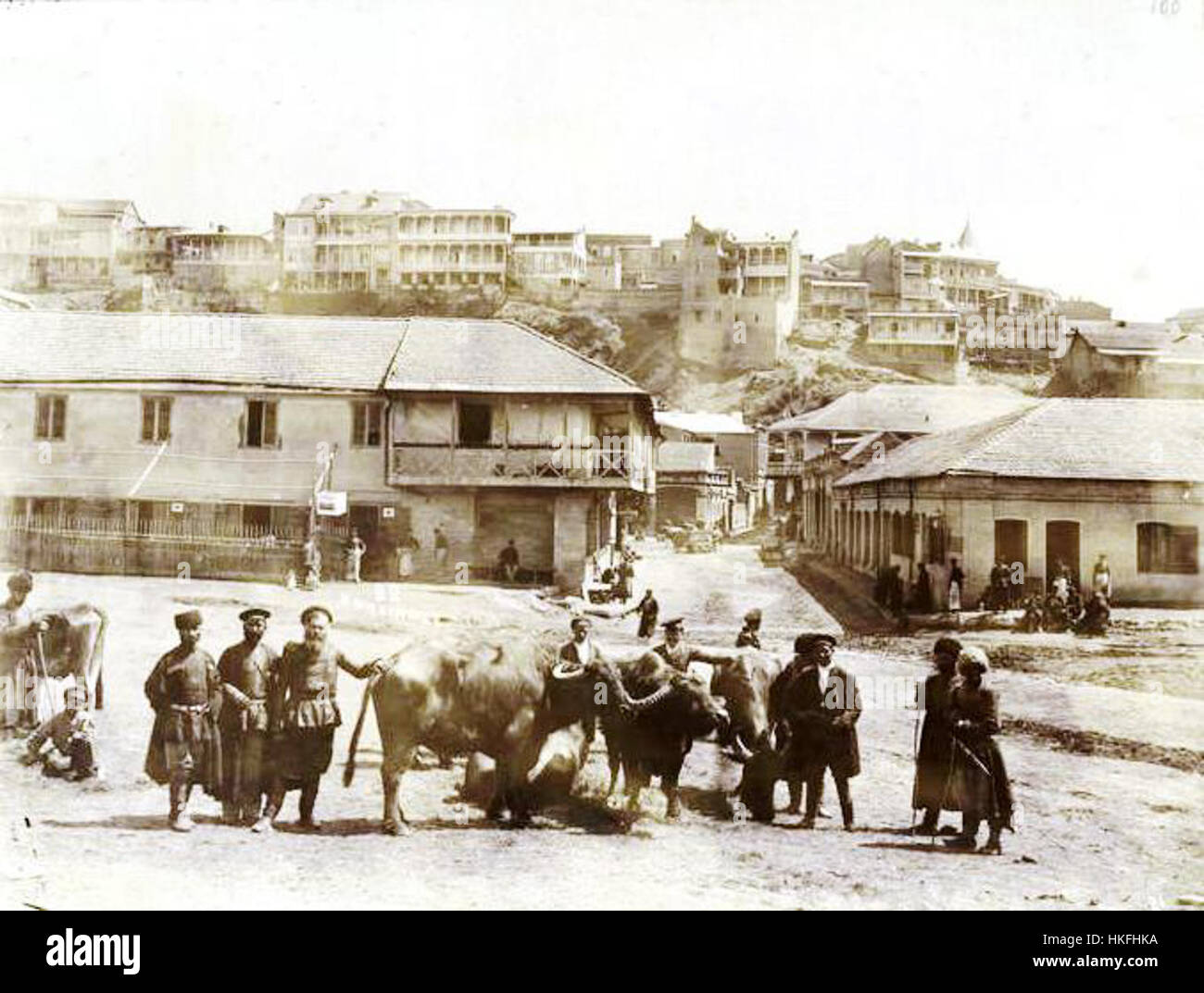 This 1870s painting shows a bustling square in Tbilisi, Georgia ...