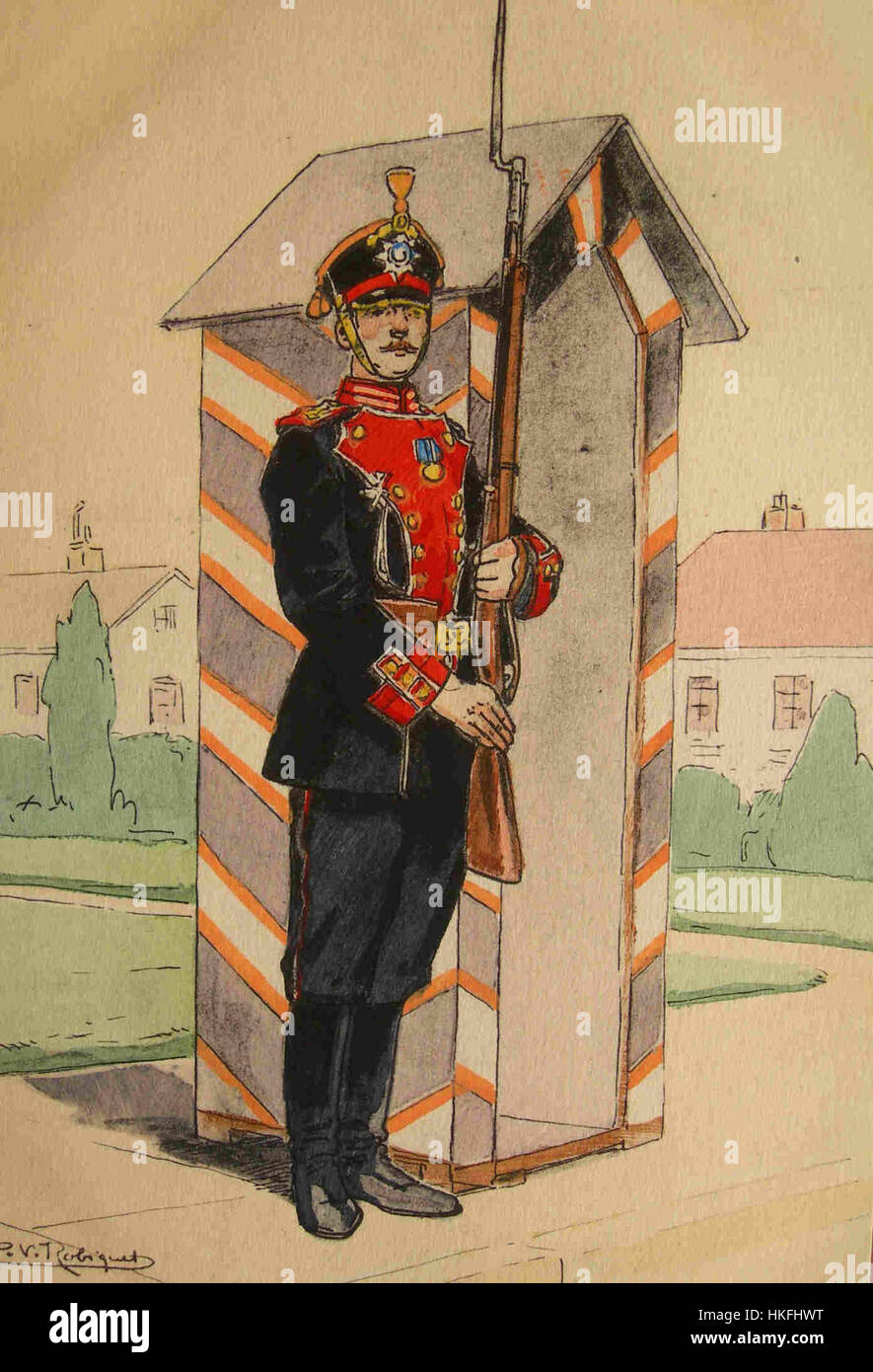 The 'Preobrazh Guard' painting depicts a Russian Imperial Guard unit ...