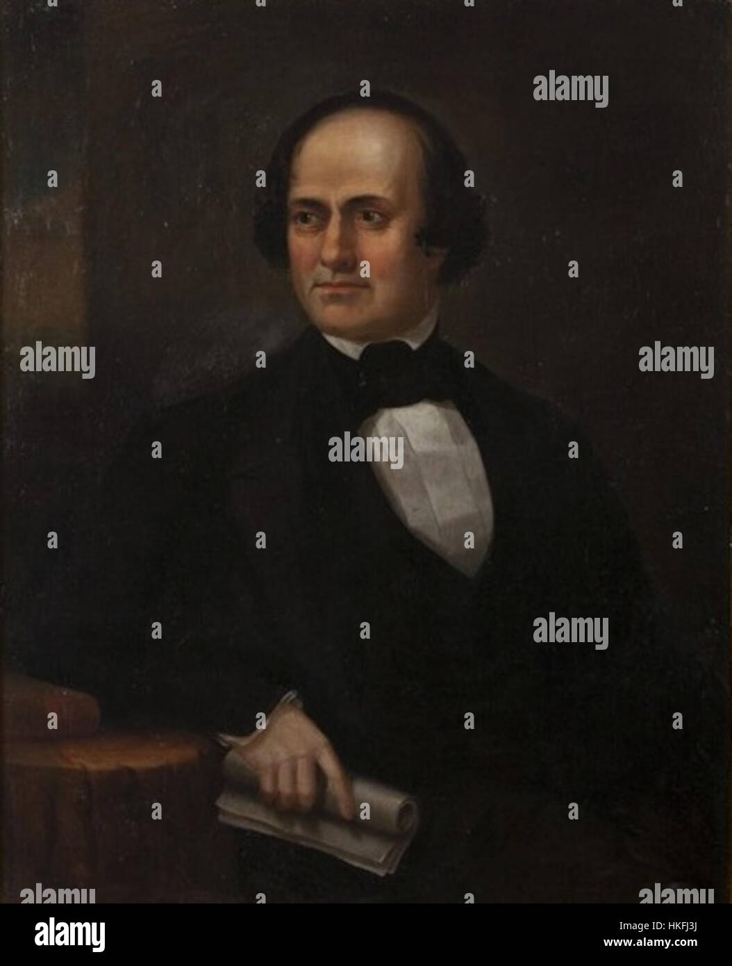 This portrait painting captures Aaron Ward, a historical figure from ...