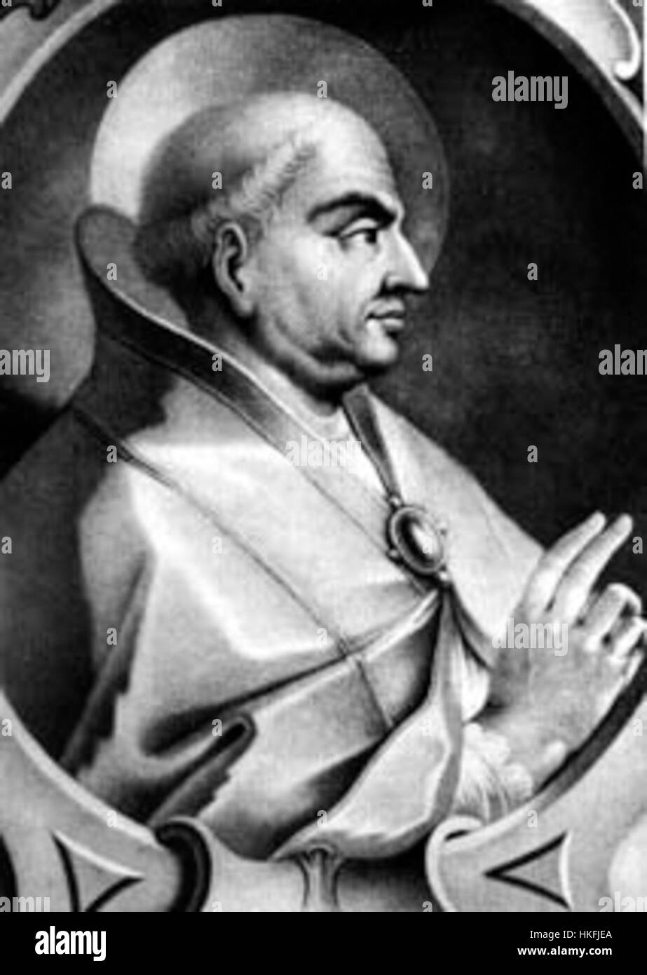 This portrait of Pope Martin I depicts the pope from the 7th century, a ...