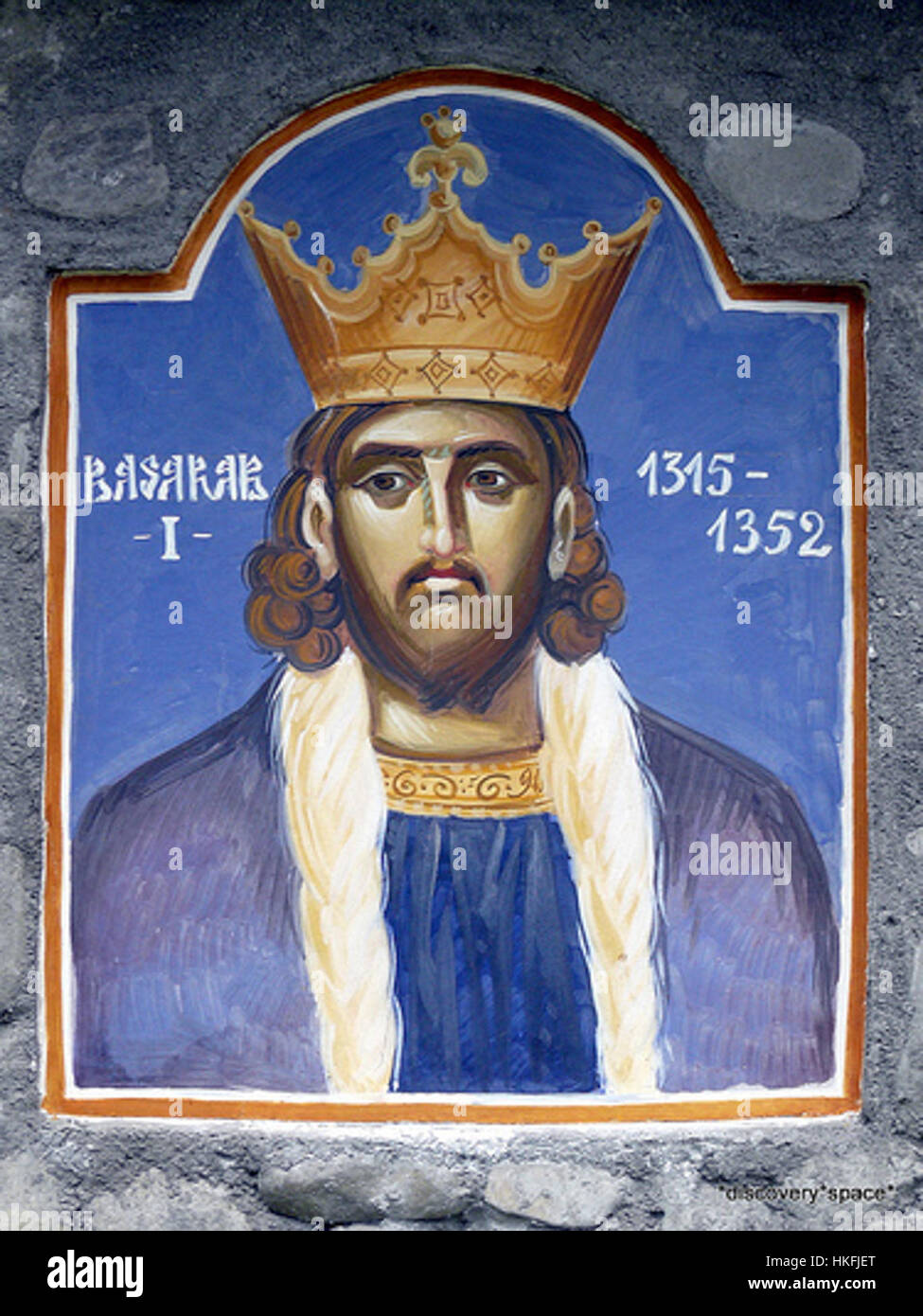 This artwork depicts Basarab I, a significant ruler in Wallachian ...
