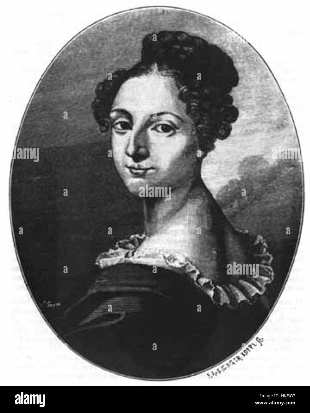 This oil painting depicts Maria Amalia of Saxony, born in 1794 ...