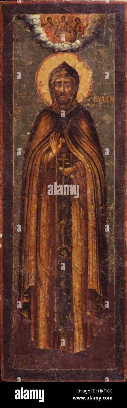 This oil painting depicts Alexander Nevsky, a revered figure in Russian ...