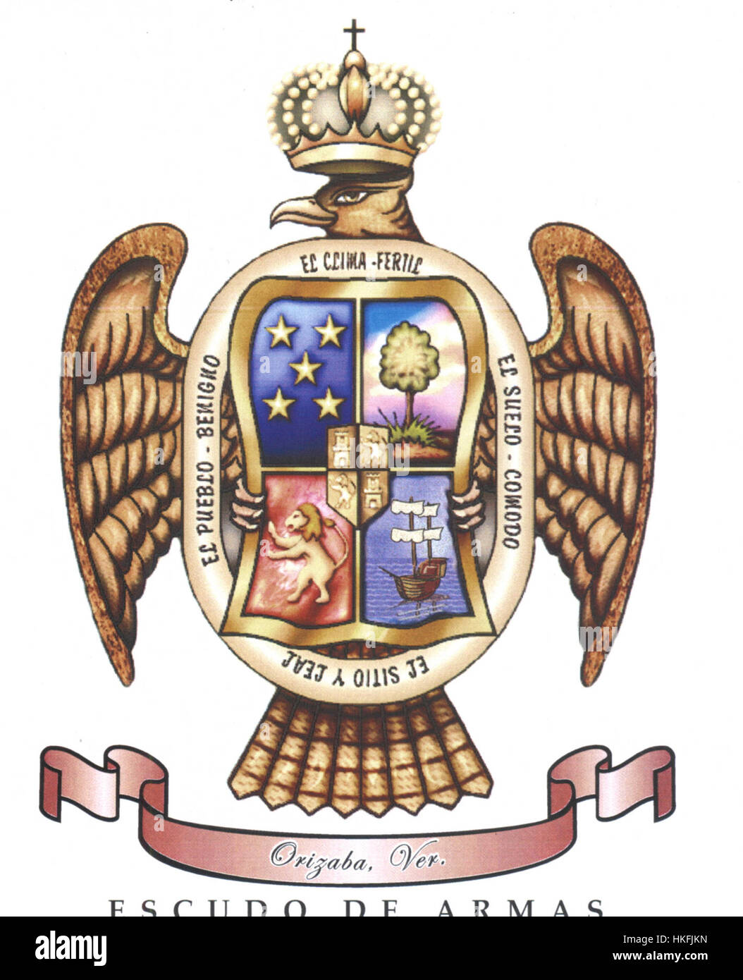 This artwork, titled 'Escudo Orizaba,' reflects the cultural ...