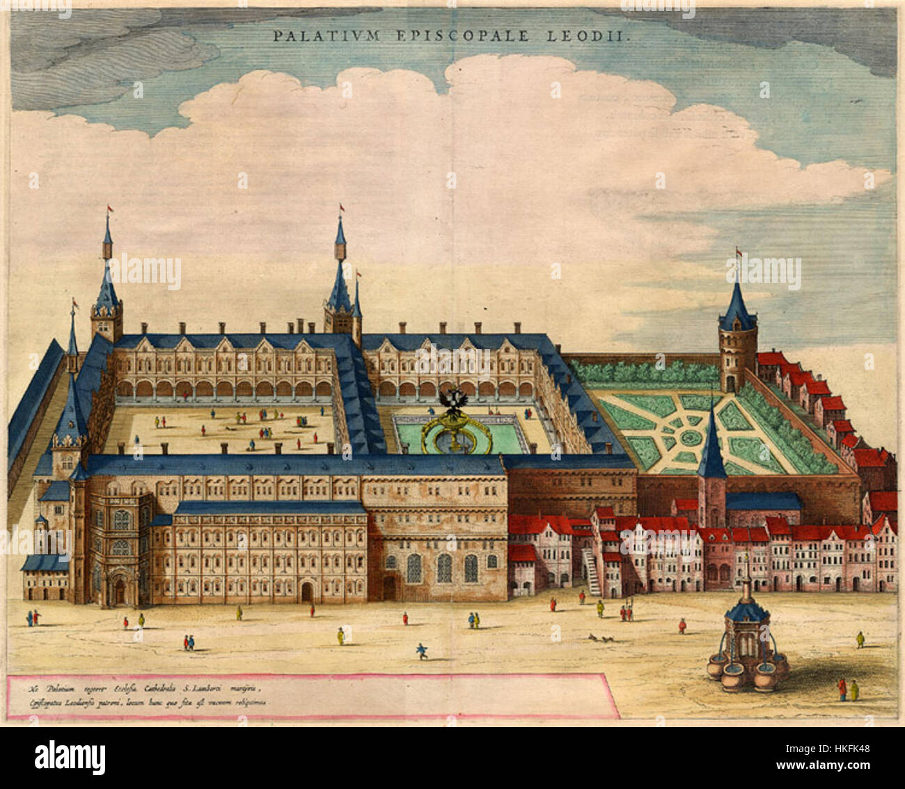 The painting of Liege Palace by Blaeu provides a detailed depiction of ...