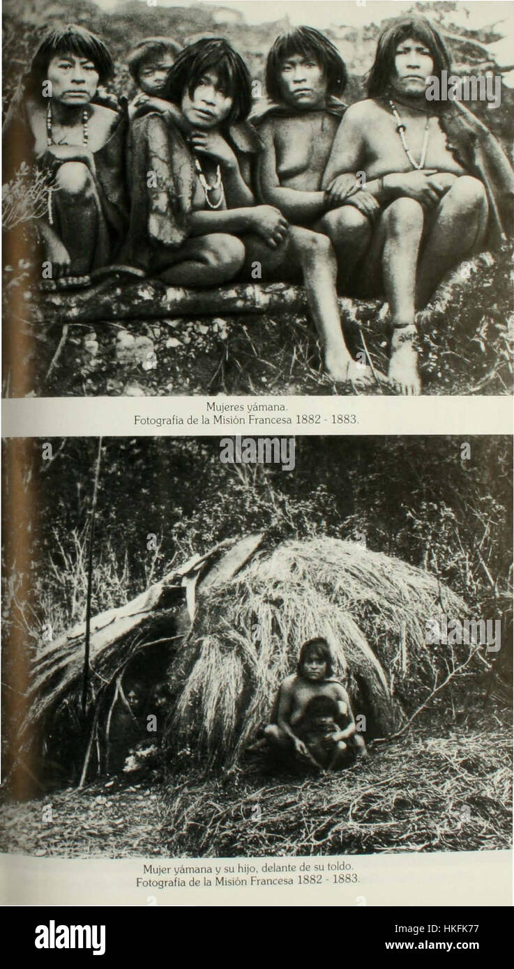 An artwork depicting Yahgan women, indigenous people from Tierra del ...