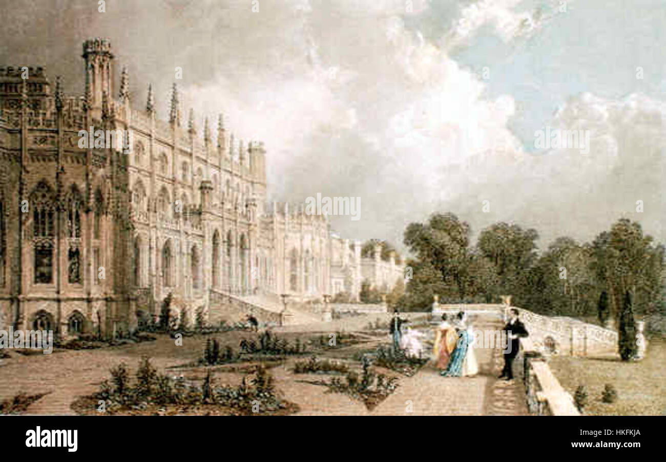 Eaton Hall, captured in this historical artwork, reflects the grandeur ...