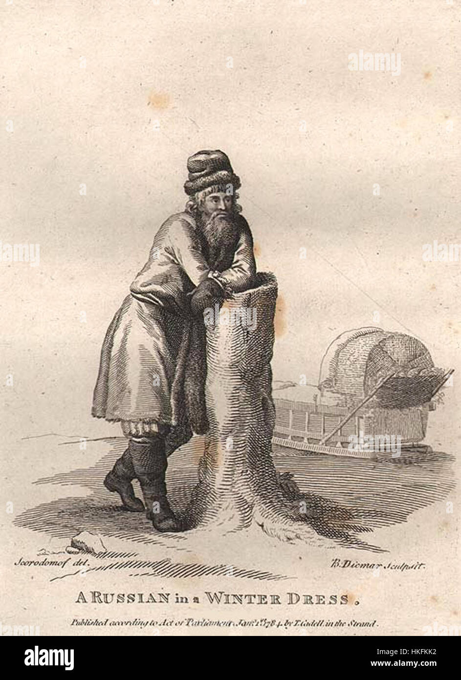 This painting by G. Skorodumov depicts a Russian figure dressed in ...