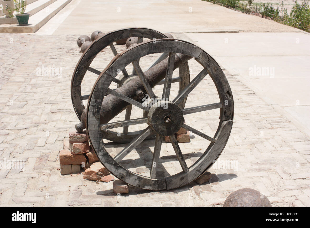 Old style cannon installed on Umarkot fort in Sindh Stock Photo - Alamy