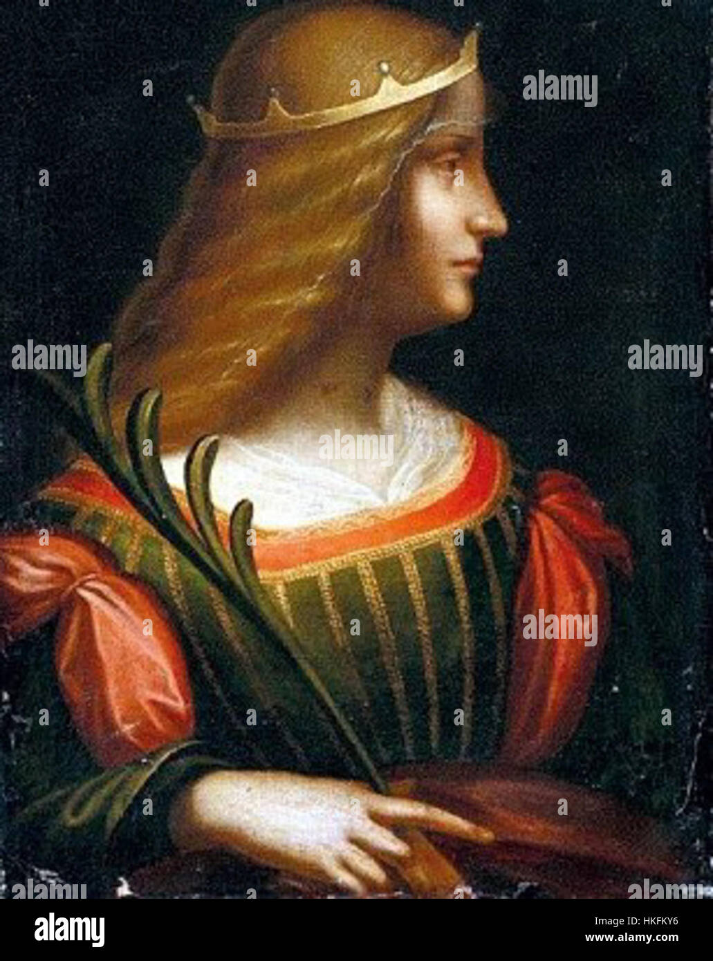 This artwork, 'Isabella d’Este,' is a Renaissance portrait after the ...