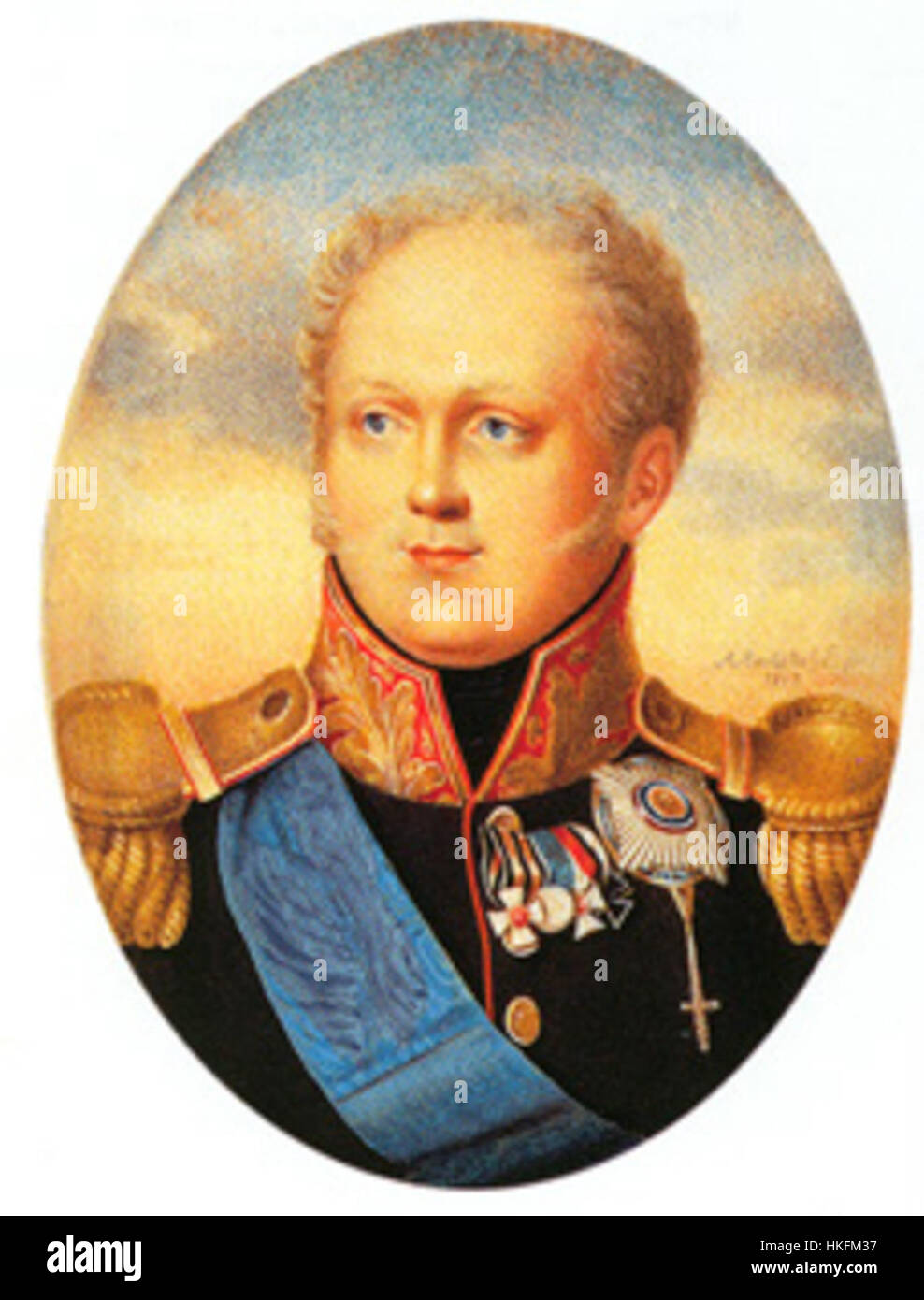 This portrait of Alexander I, created by artist A. Rockstuhl, captures ...