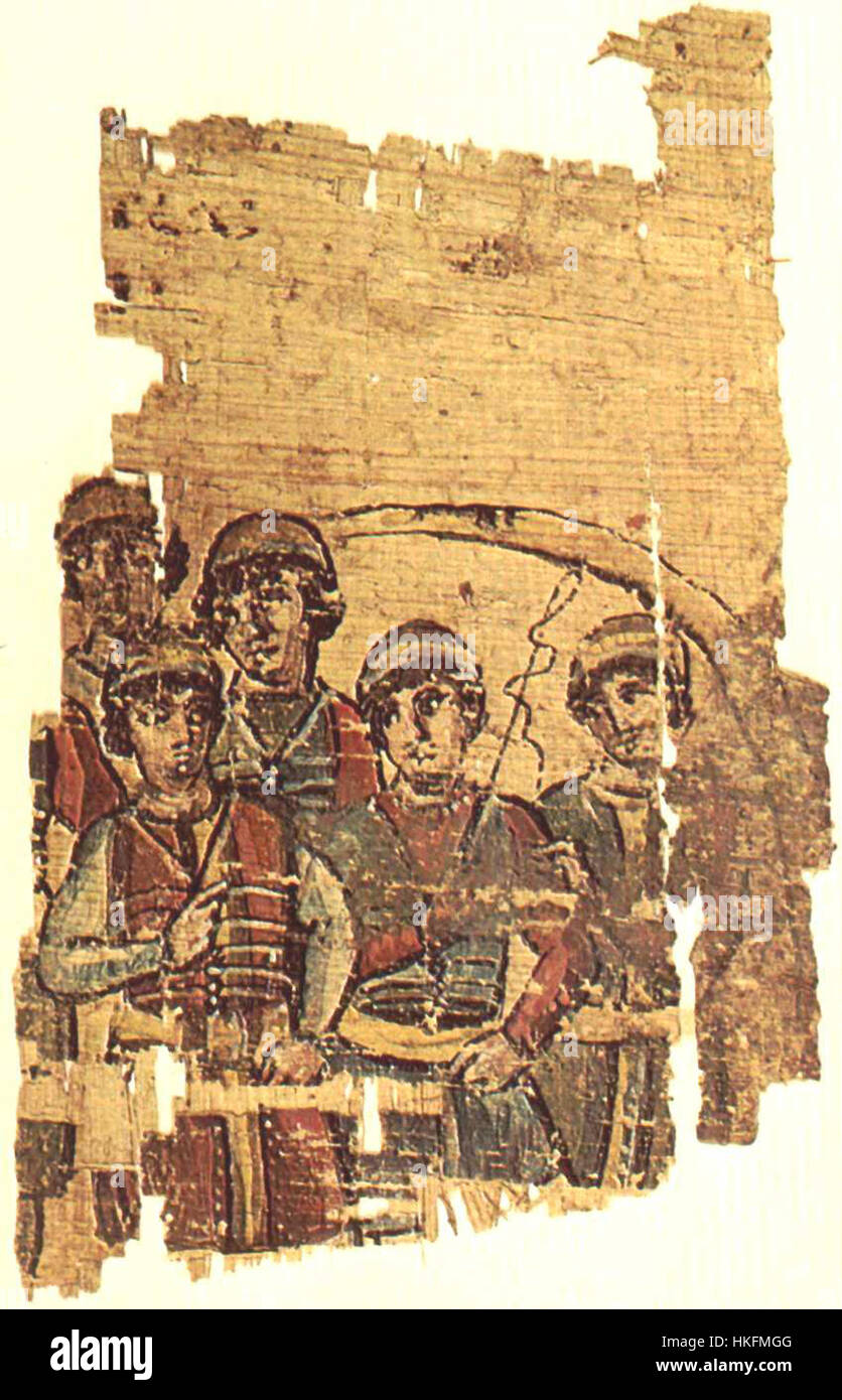 This papyrus artwork depicts a charioteer, highlighting the dynamic ...