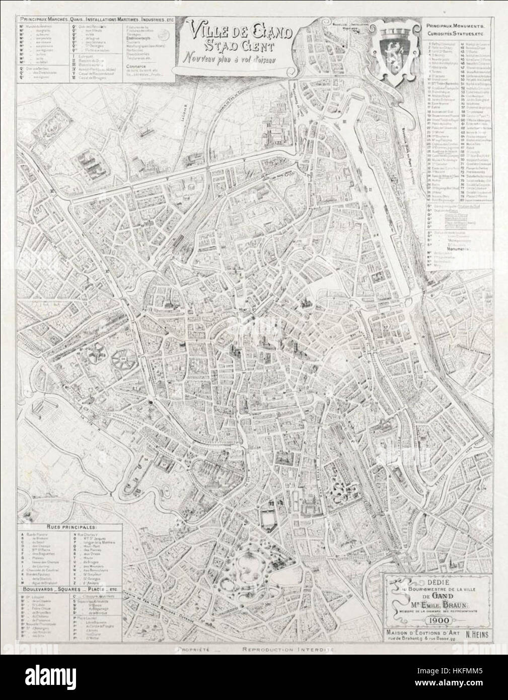 This historical map of Ghent from 1900 illustrates the city's layout ...