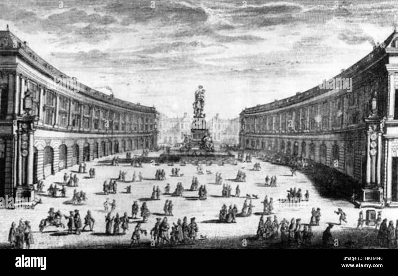 This 1710 painting depicts the Place des Victoires in Paris, showcasing ...