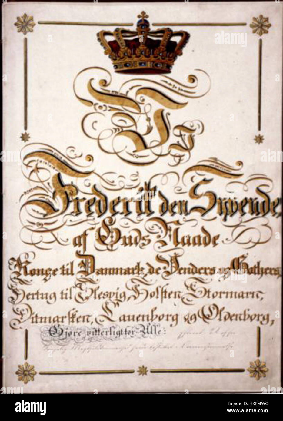 The 1849 Grundloven (Constitution of Denmark) front page marks a ...