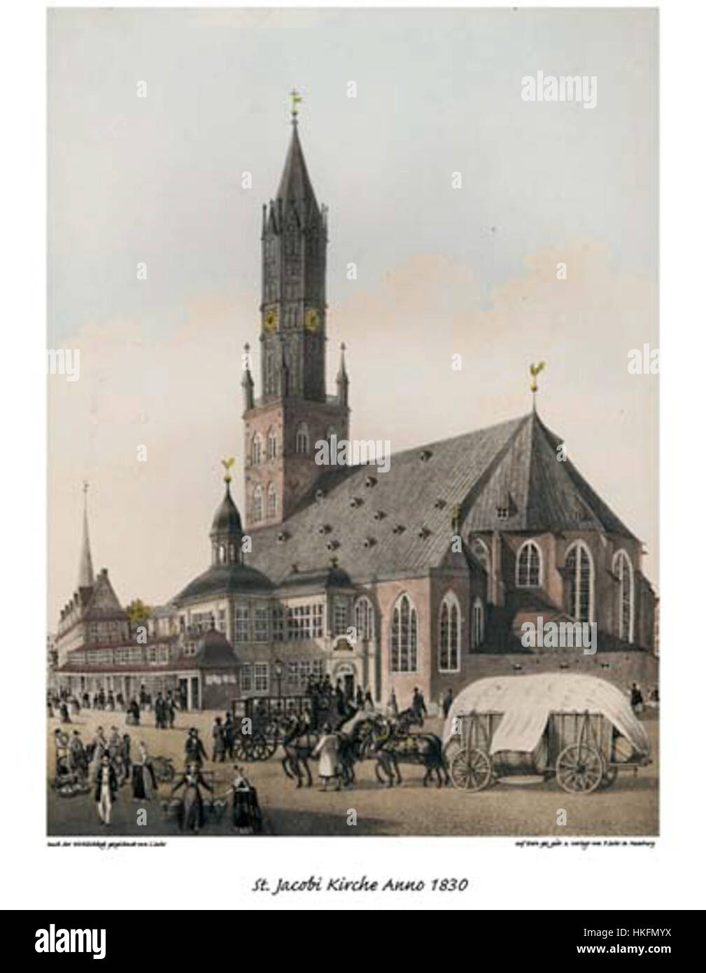 The 'St. Jacobi' painting from 1830, depicting a historical view of the ...